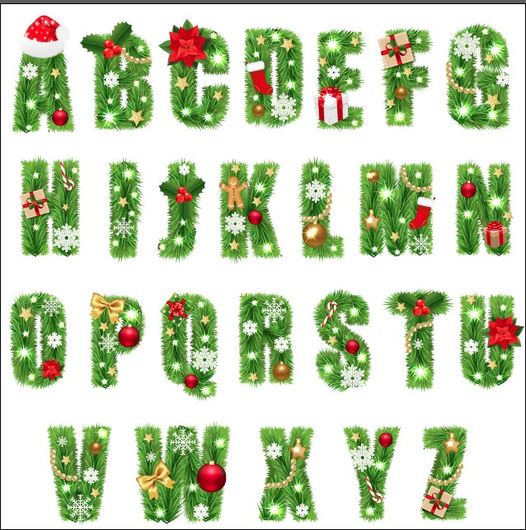 Abecedario de navidad, estas son las imágenes de diferentes diseños y colores navideños