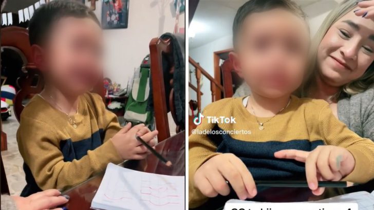 'Ya me tiene harto': Niño de 4 años se queja de tanta tarea