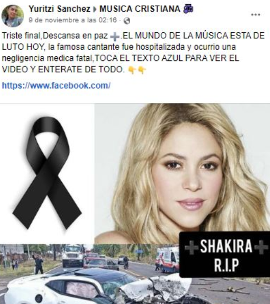 ¿Shakira murió en accidente?, redes sociales aseguran que la cantante ...