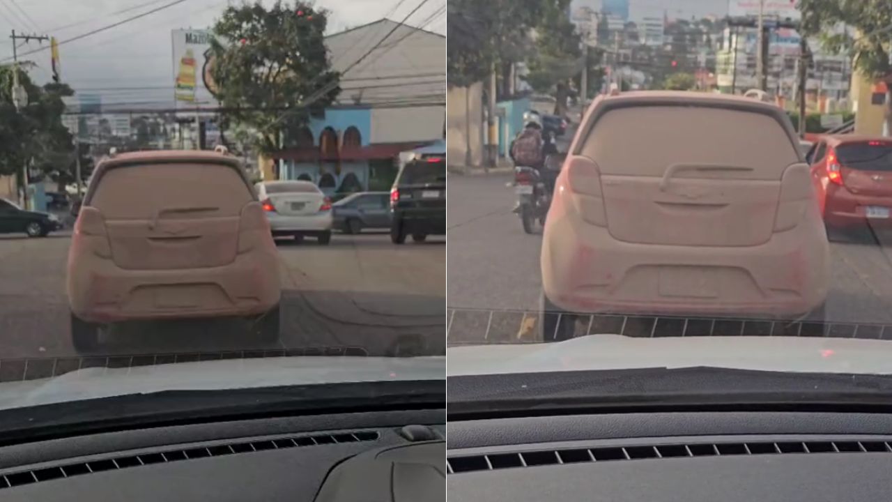 'Tierraman': carro lleno de polvo recorre las calles de Honduras
