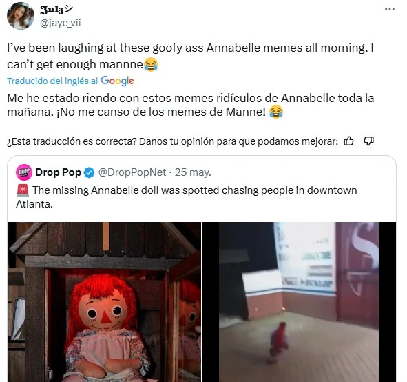 Memes de Annabelle 2025: así reaccionaron las redes tras su desaparición